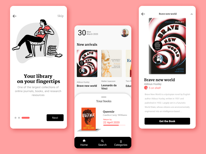 Library app by Samay Verma on Dribbble