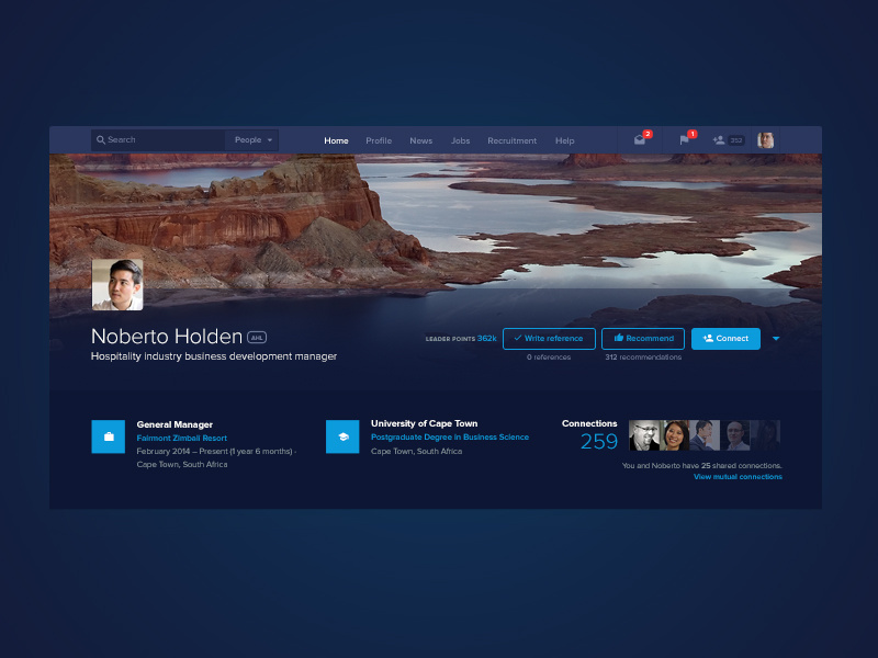 User Profile Card by Adrian Myburgh on Dribbble