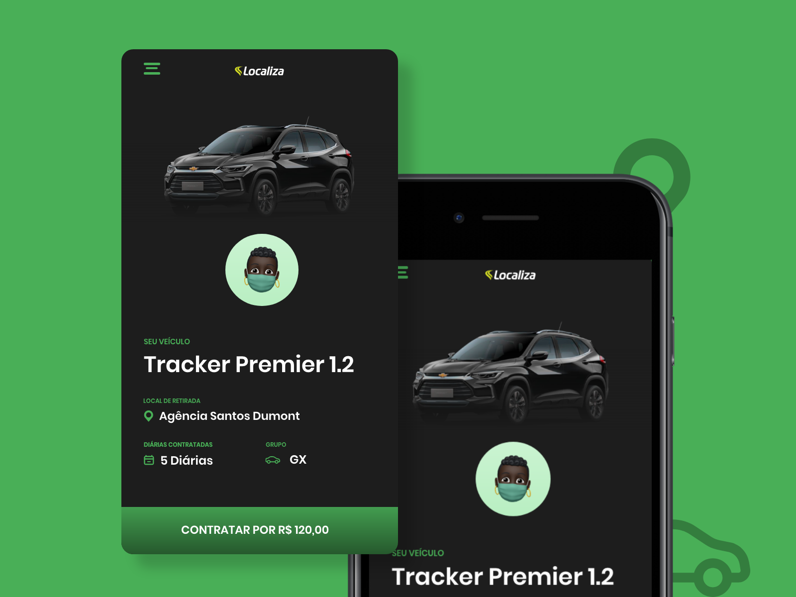 Car rental interface by Gustavo Miranda on Dribbble