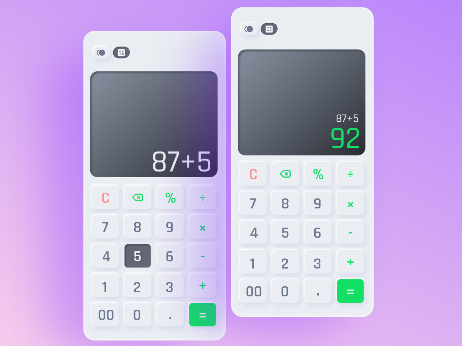 Calculator App DailyUI#4 by TDDG on Dribbble