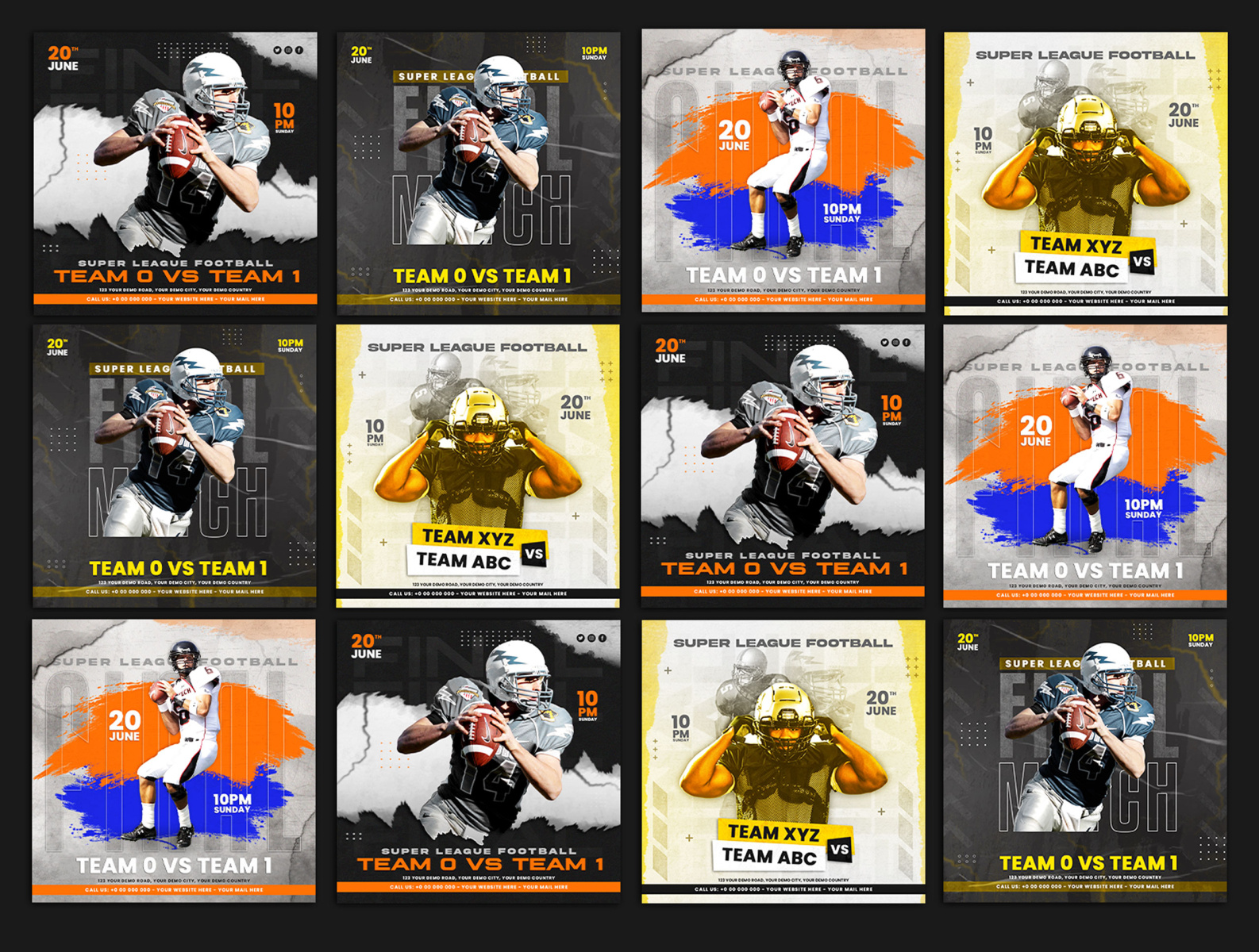 Football League Sports social media post banner template by Tanmoy Topu ...