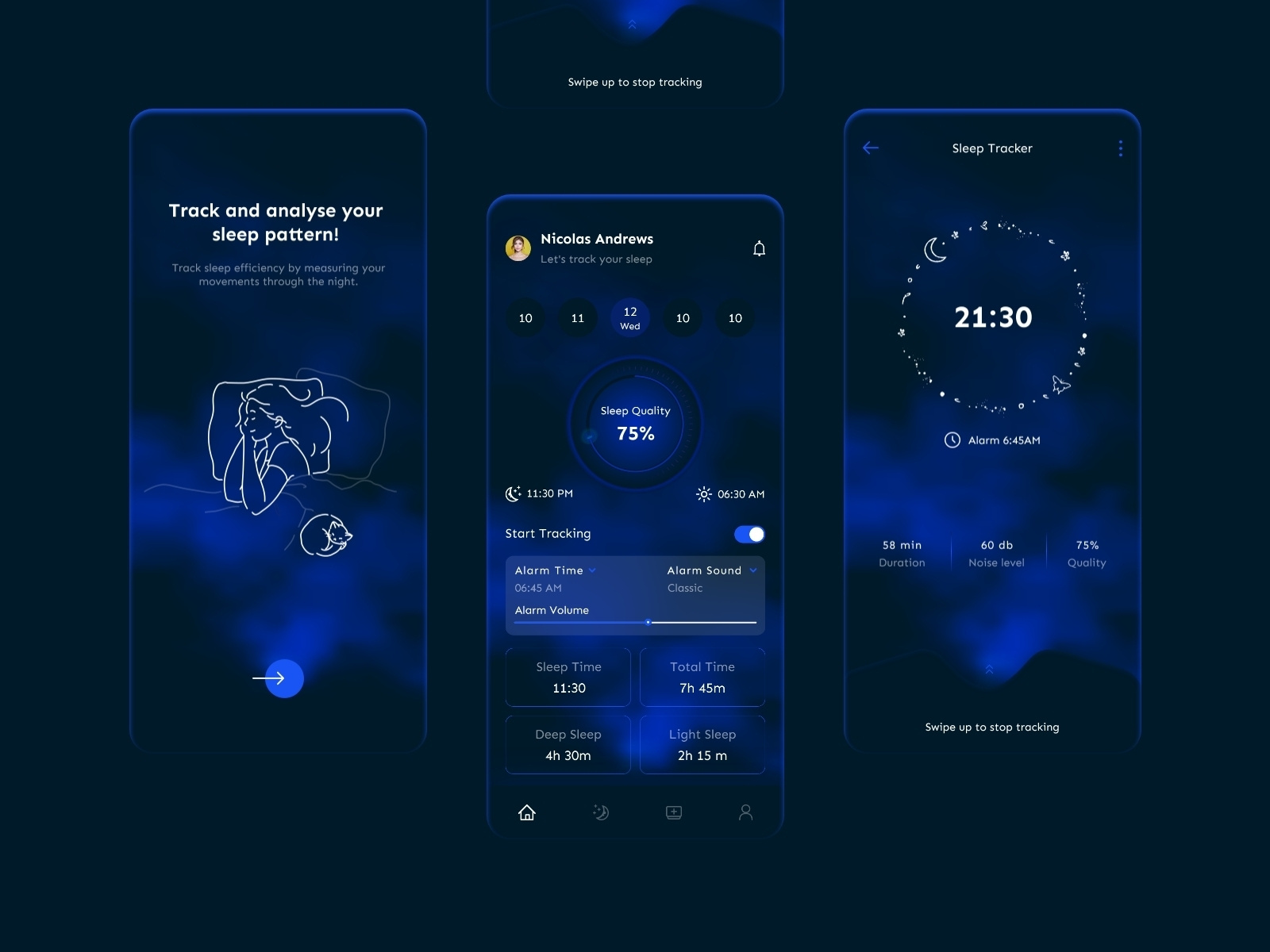 Sleep Tracker App Design to Induce Sound Sleep for Users 🌃 by Mayur ...