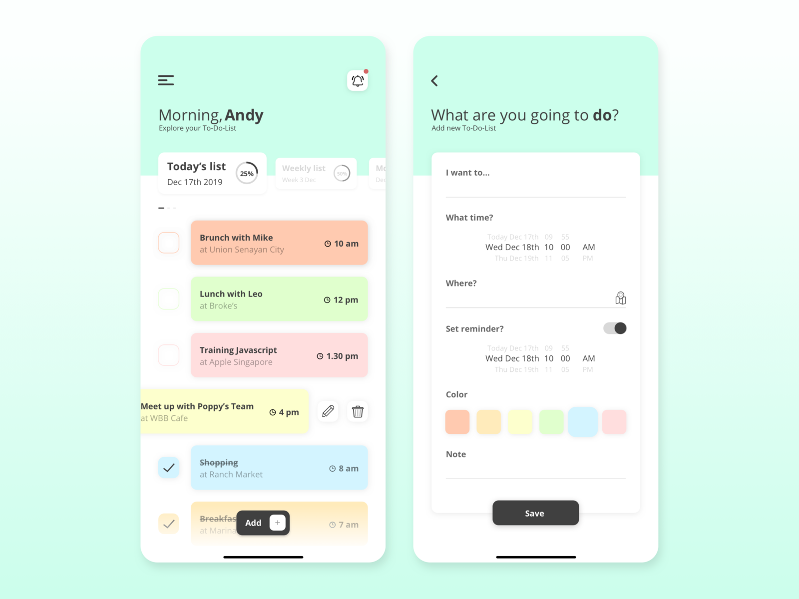 Tralist - To-Do List App by claudya meilika on Dribbble