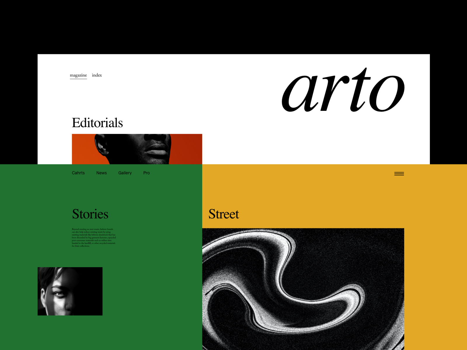 arto — Layout exploration by Jurica Koletic for Studio Size on Dribbble