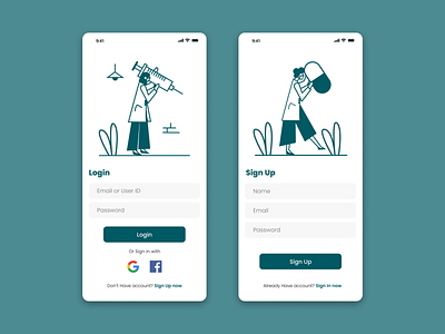 Login and register mobile screen Healthcare app by Afaqih Deaz Tratama ...