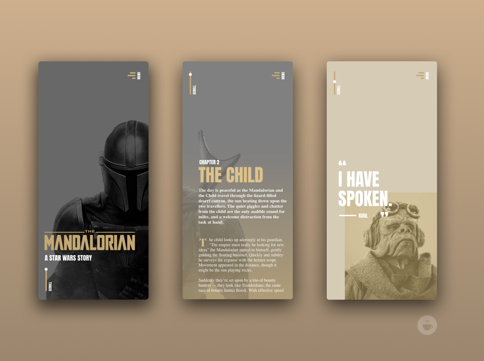 The Mandalorian Mobile App UI by Stephen Bell on Dribbble