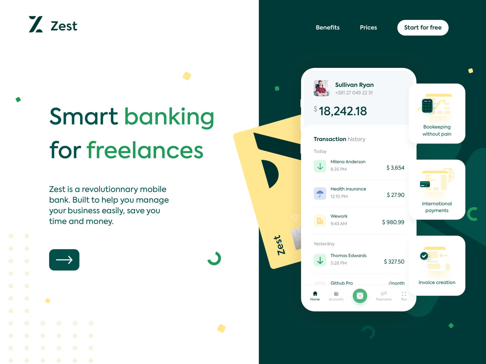 Zest • Homepage hero exploration V2 by Juliette Lagache on Dribbble