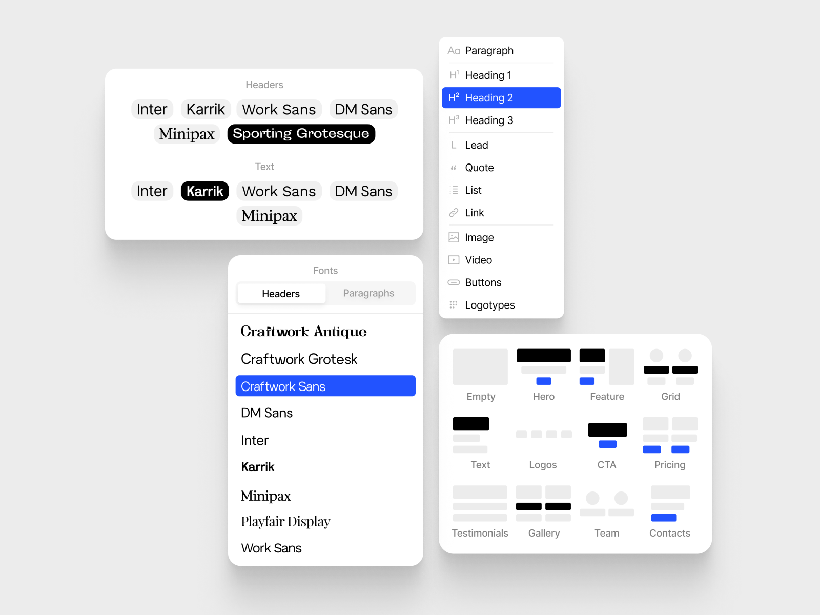Circa Website Builder popups by Circa for Craftwork on Dribbble
