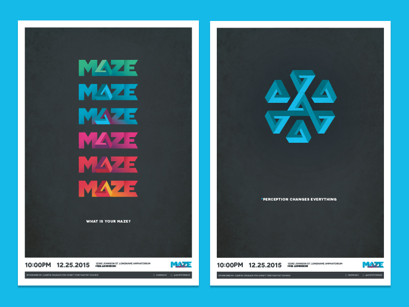 Maze Event posters by Aaron Dickey on Dribbble