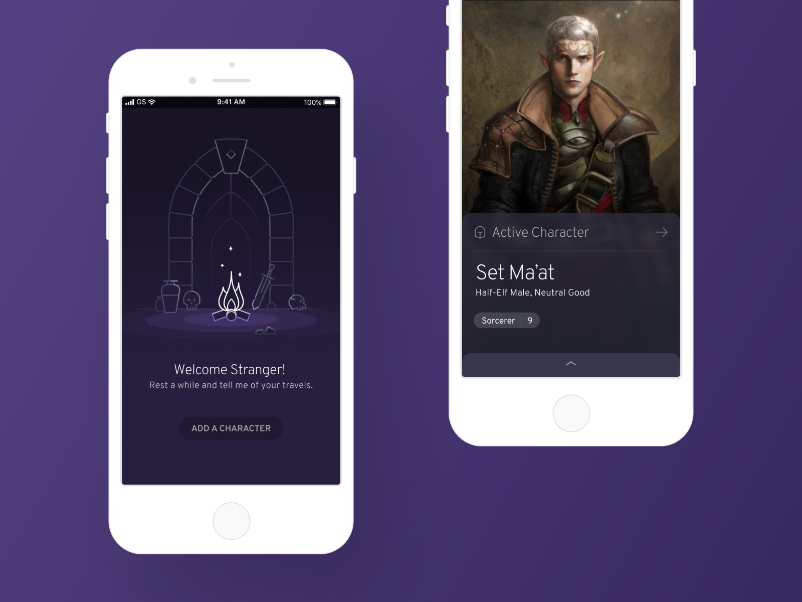 Pathfinder Character App by Aaron Dickey on Dribbble