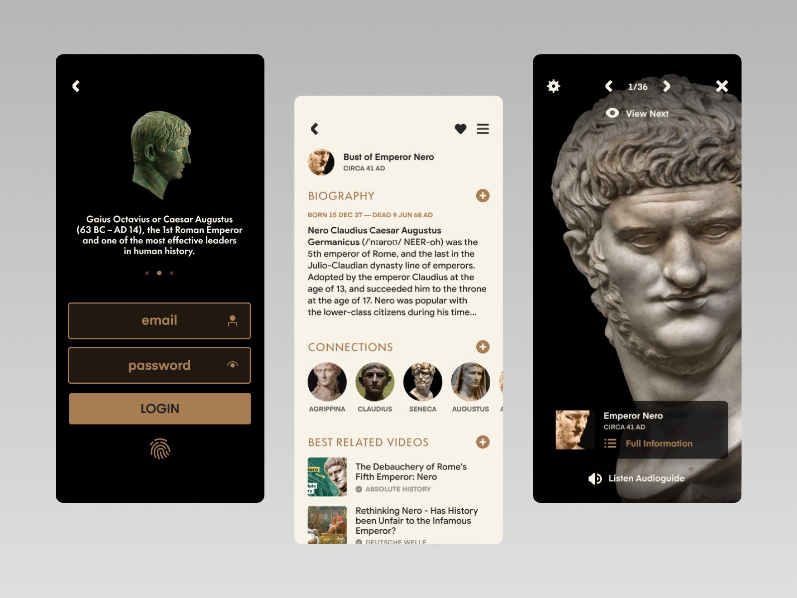 Museo Romano · Tour Guide App by Henrique Iamarino on Dribbble