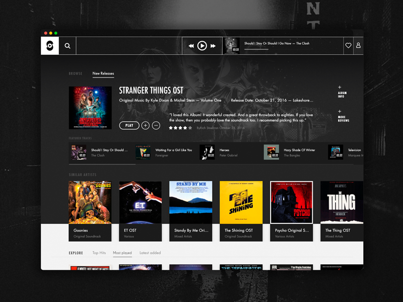 Soundtracker Desktop App — 1 by Henrique Iamarino on Dribbble