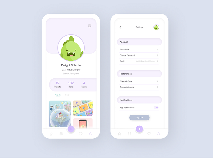 Daily UI 006-007 :: Profile & Settings by Janice Fong on Dribbble