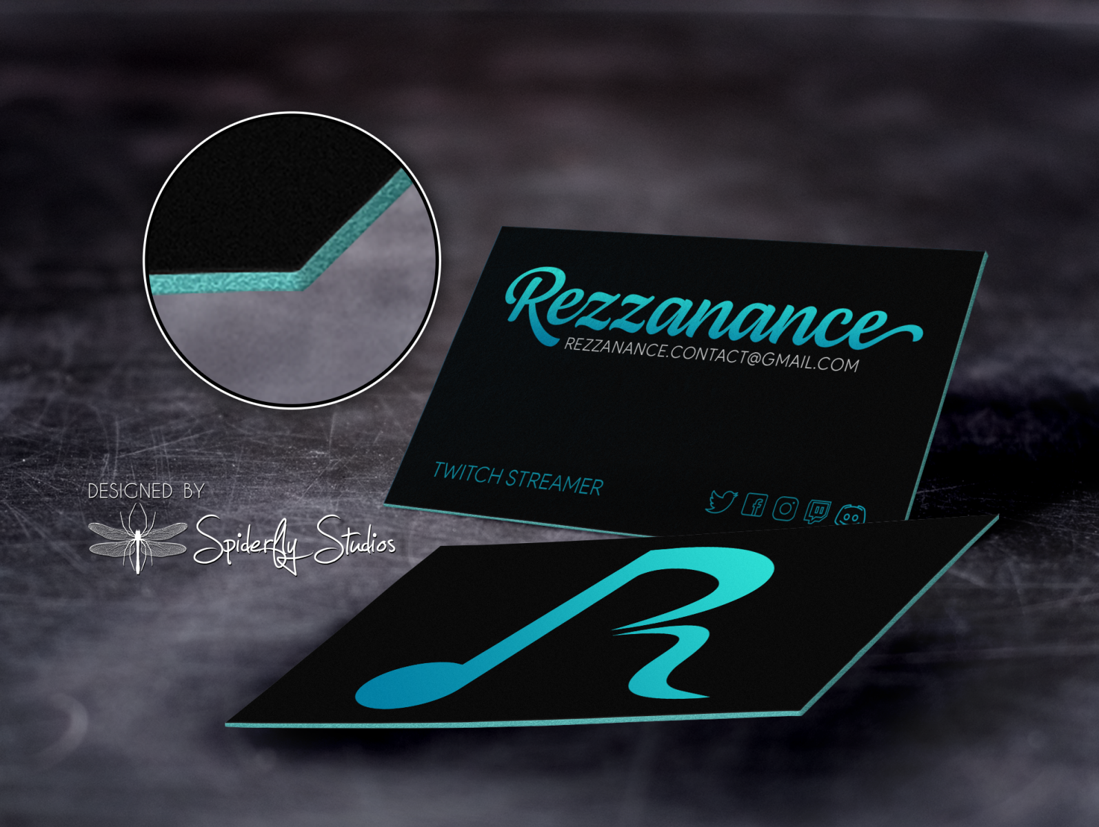 Rezzanance Business Cards v2 by Spiderfly Studios on Dribbble
