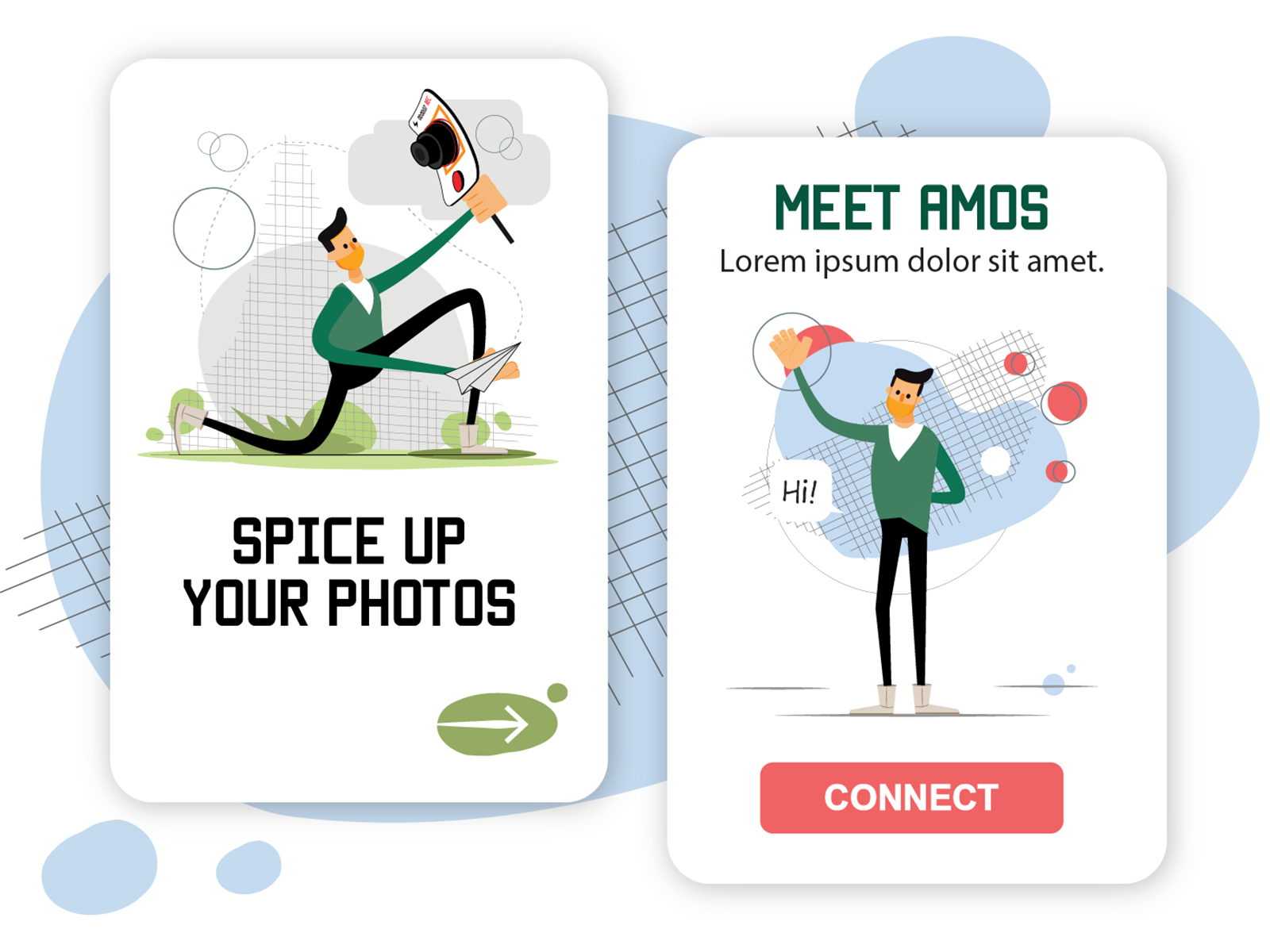 Amos Illustrations Pack [Mobile Screens] by Katia Stukota on Dribbble