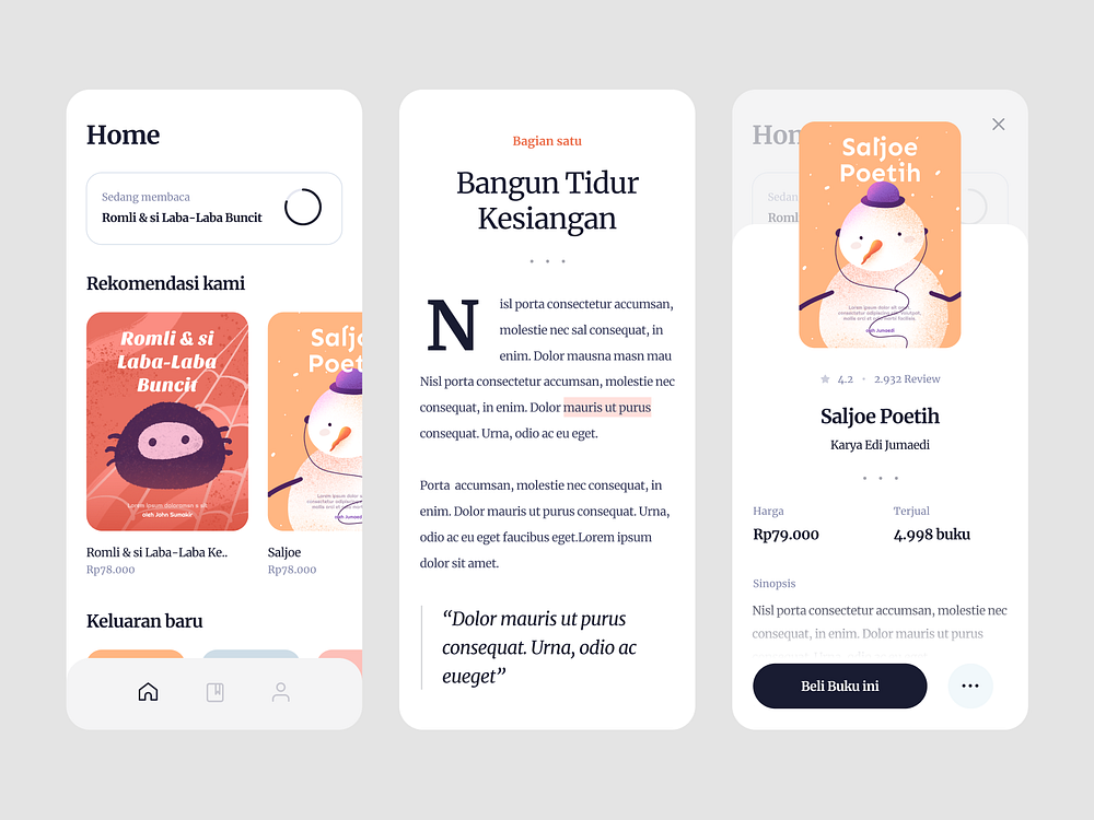 Book Reader App by Ghani Pradita for Paperpillar on Dribbble