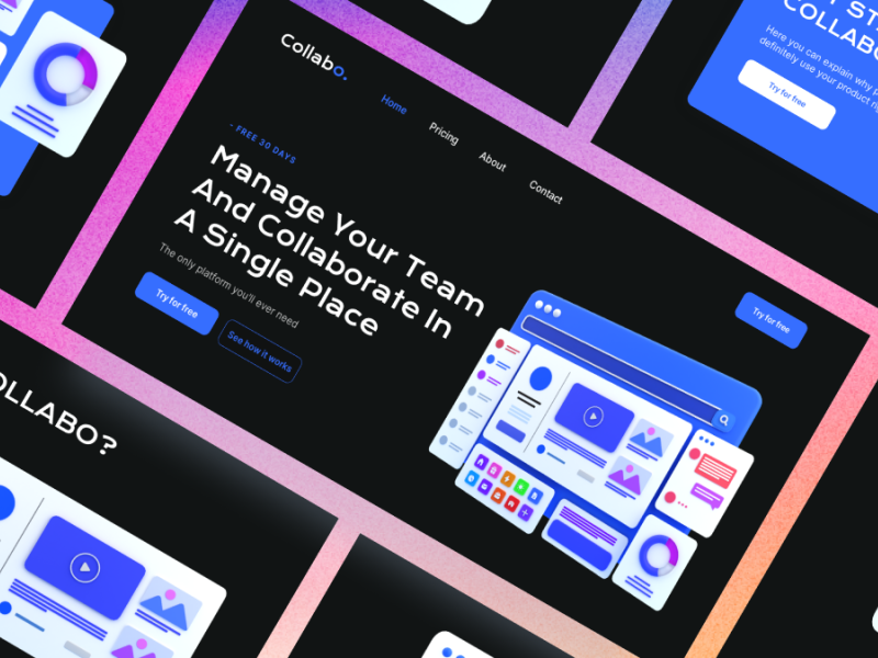 Collabo Saas UI Design Made With Uizard by Medha Muppala on Dribbble