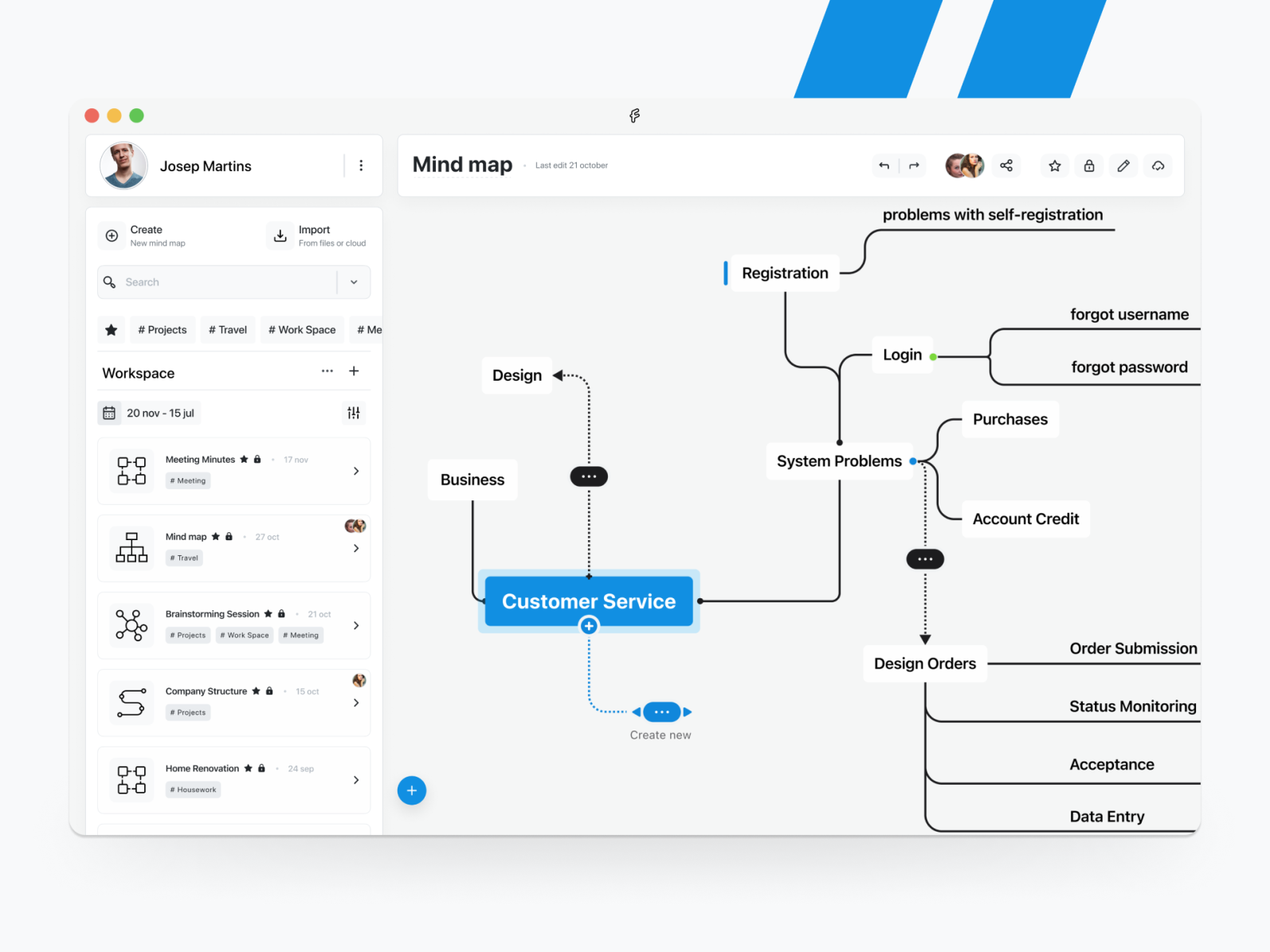 Mind map desktop app by Varvara Selezneva on Dribbble