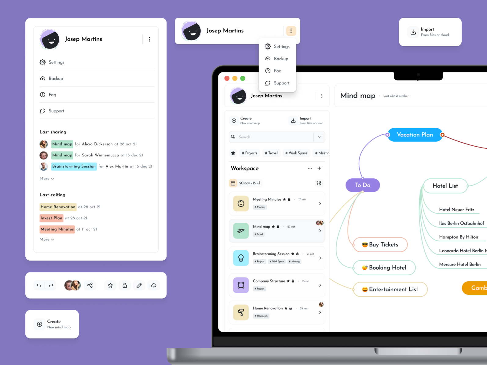 Desktop mind mapping app by Varvara Selezneva on Dribbble