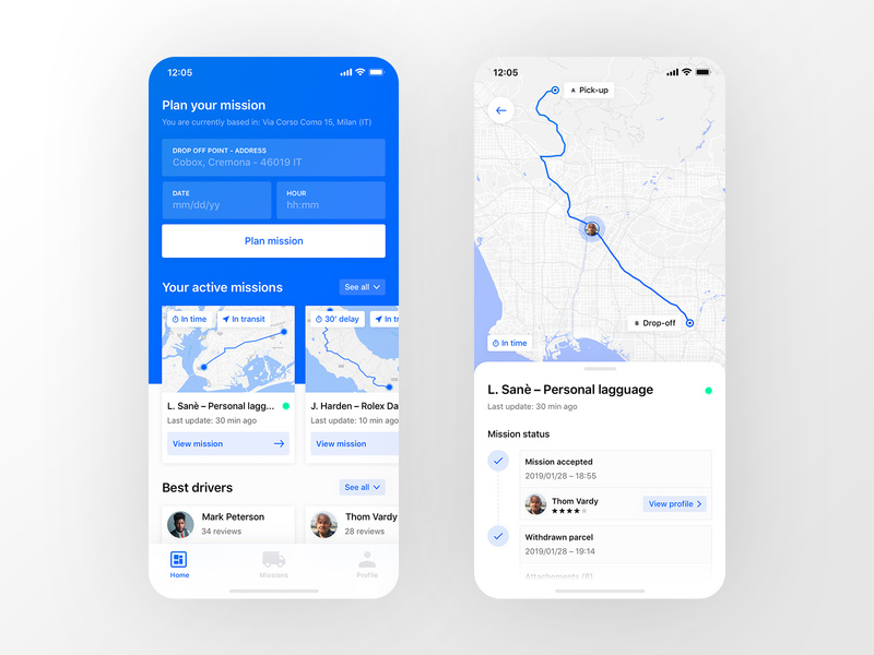 Shipping App by Andrea Ruggeri on Dribbble