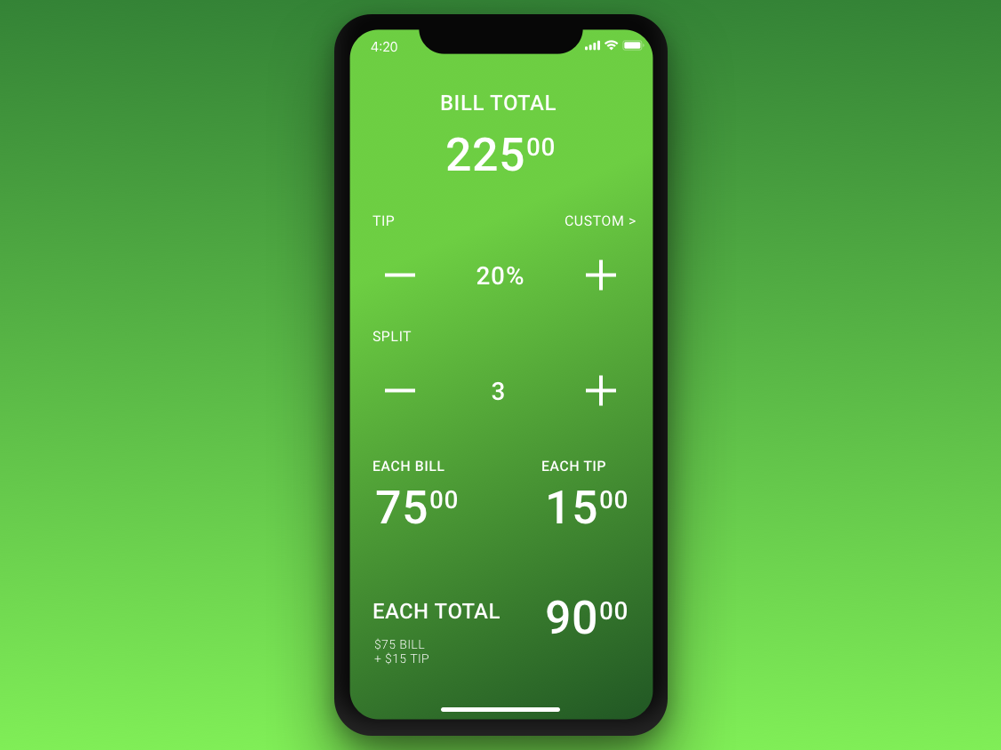 Daily Ui 4 Tip Calculator V 2 By G wiz Rutledge On Dribbble