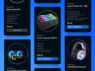 Product Cards | UI Design by Shamil Zurabov on Dribbble