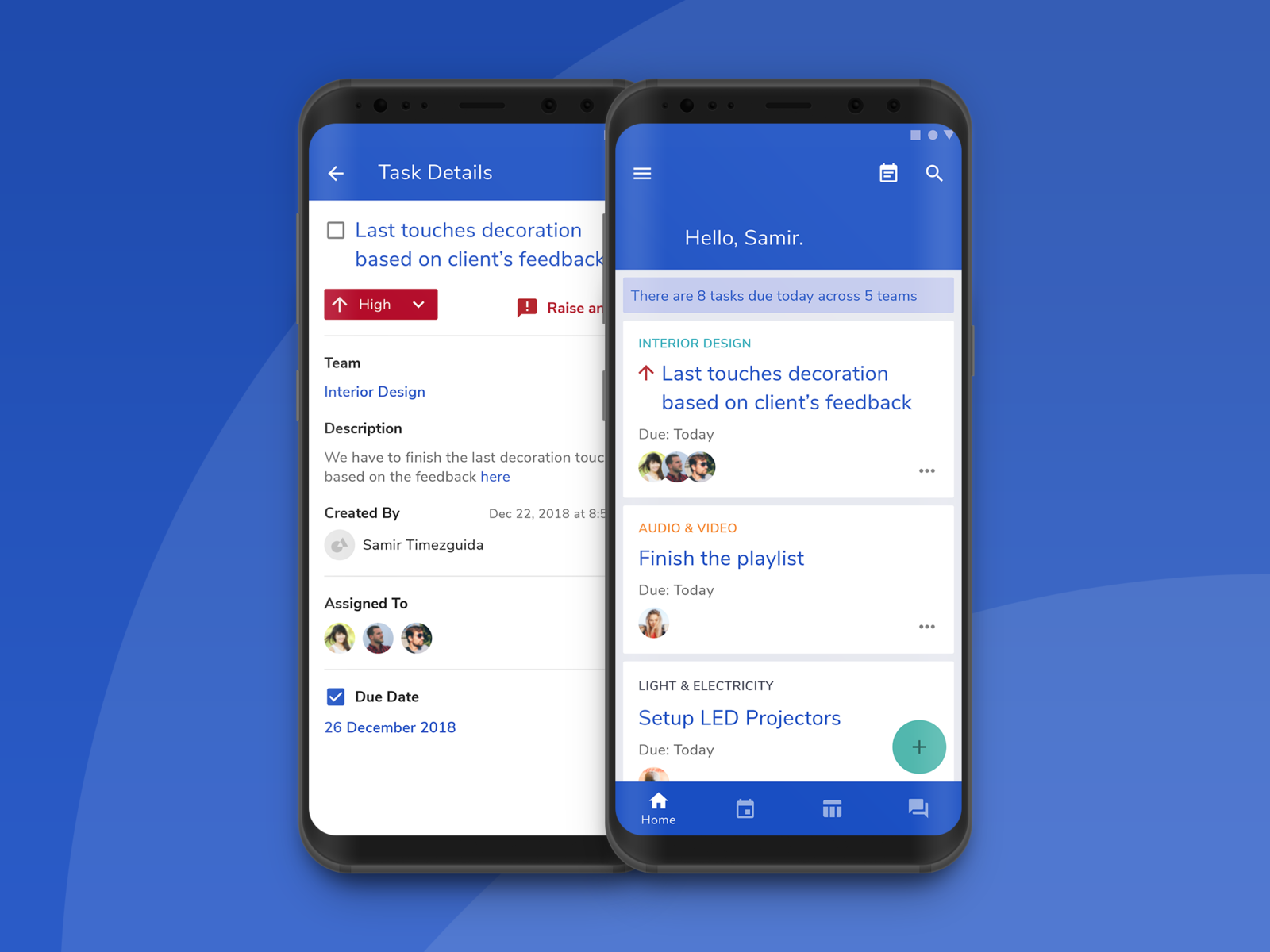 Task manager UI by Samir Timezgida on Dribbble