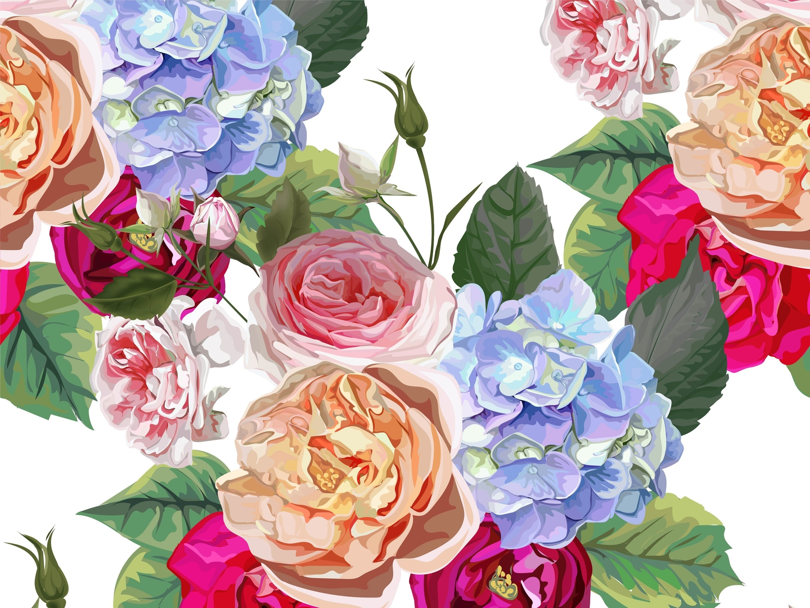 Flower seamless pattern - vector by Weera Seeknguluam on Dribbble
