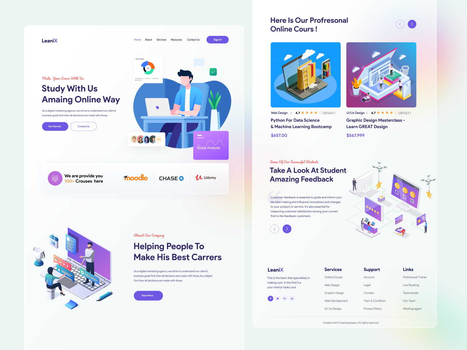 E-Learning Website (Concept-2) by CreativePeoples on Dribbble