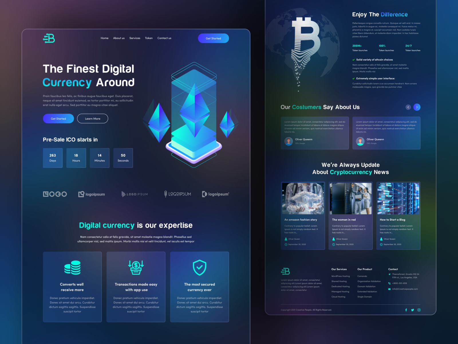 Virtual Coin Website Exploration by CreativePeoples on Dribbble