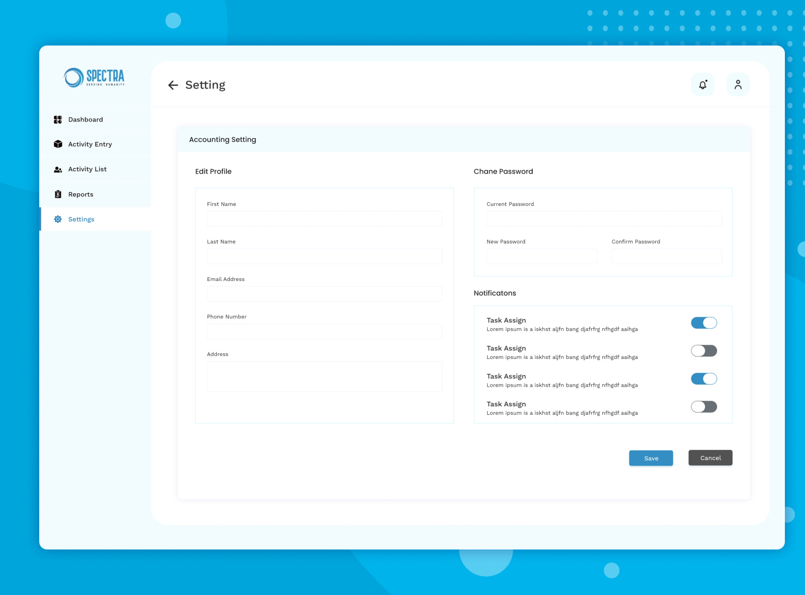 Settings Page - Dashboard UI Design by Md. Al Amin on Dribbble