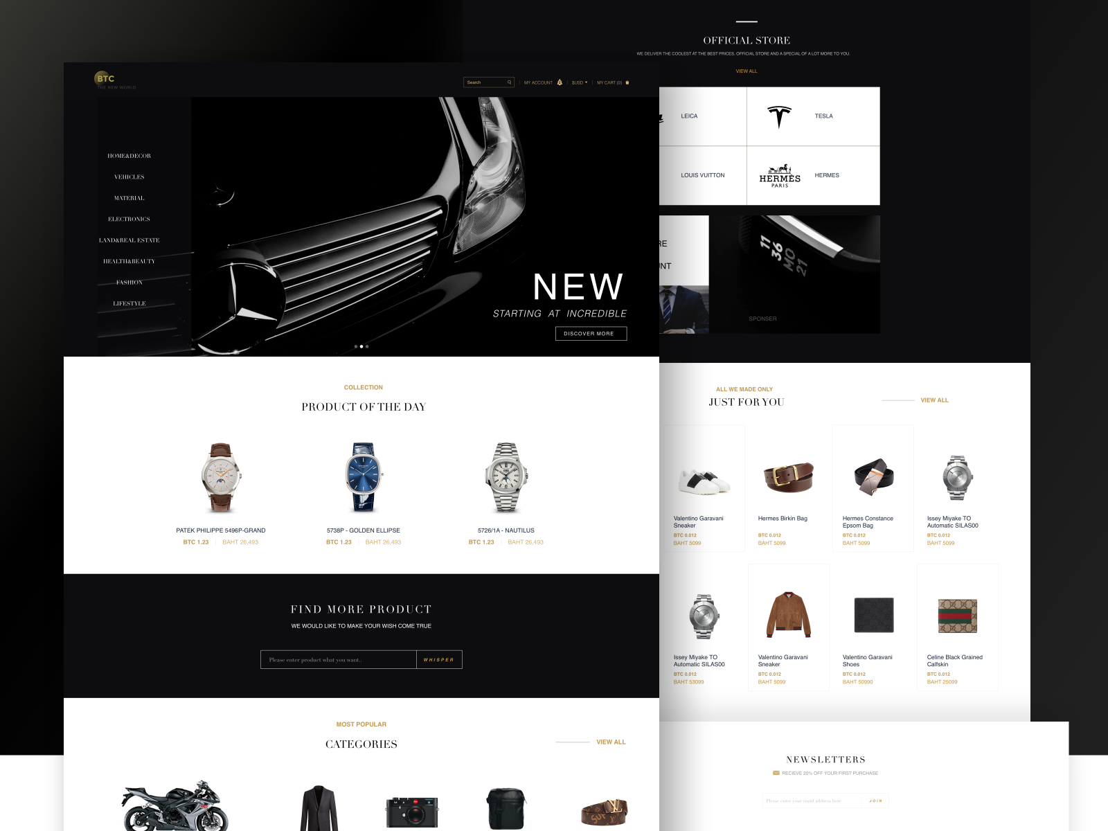 BTC Shopping Website by farlaern on Dribbble