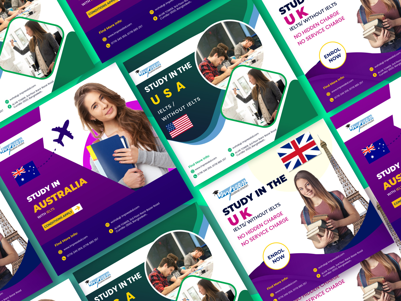 Abroad Study Post Design by Muntasir Billah 🖌 on Dribbble