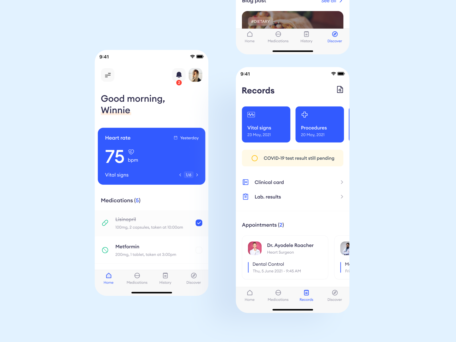 Dynamic Health App by Williams Alamu on Dribbble