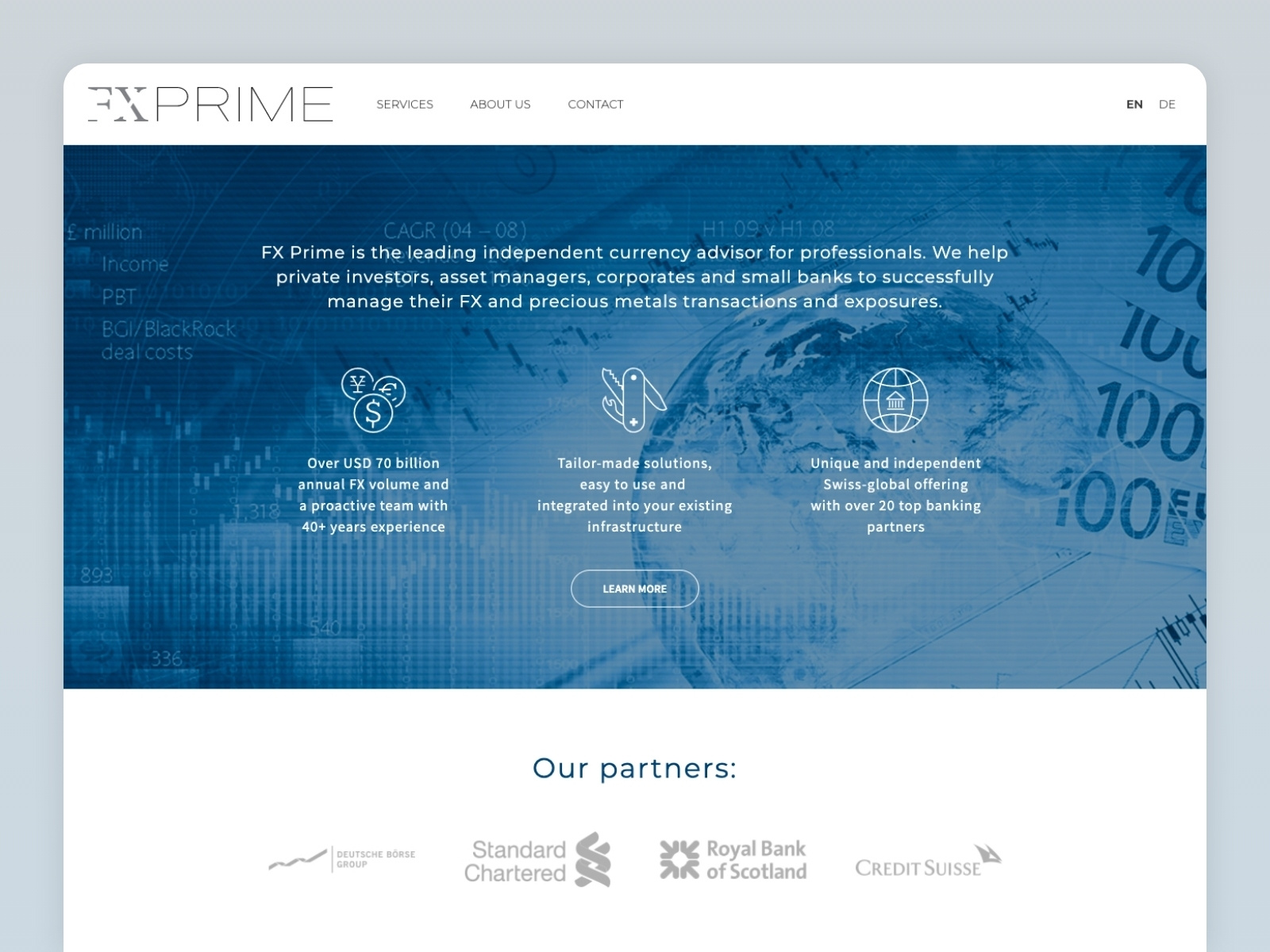 FX Prime | Web design by Billy Berg on Dribbble