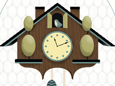 Cuckoo Clock print detail by Dave Douglass on Dribbble
