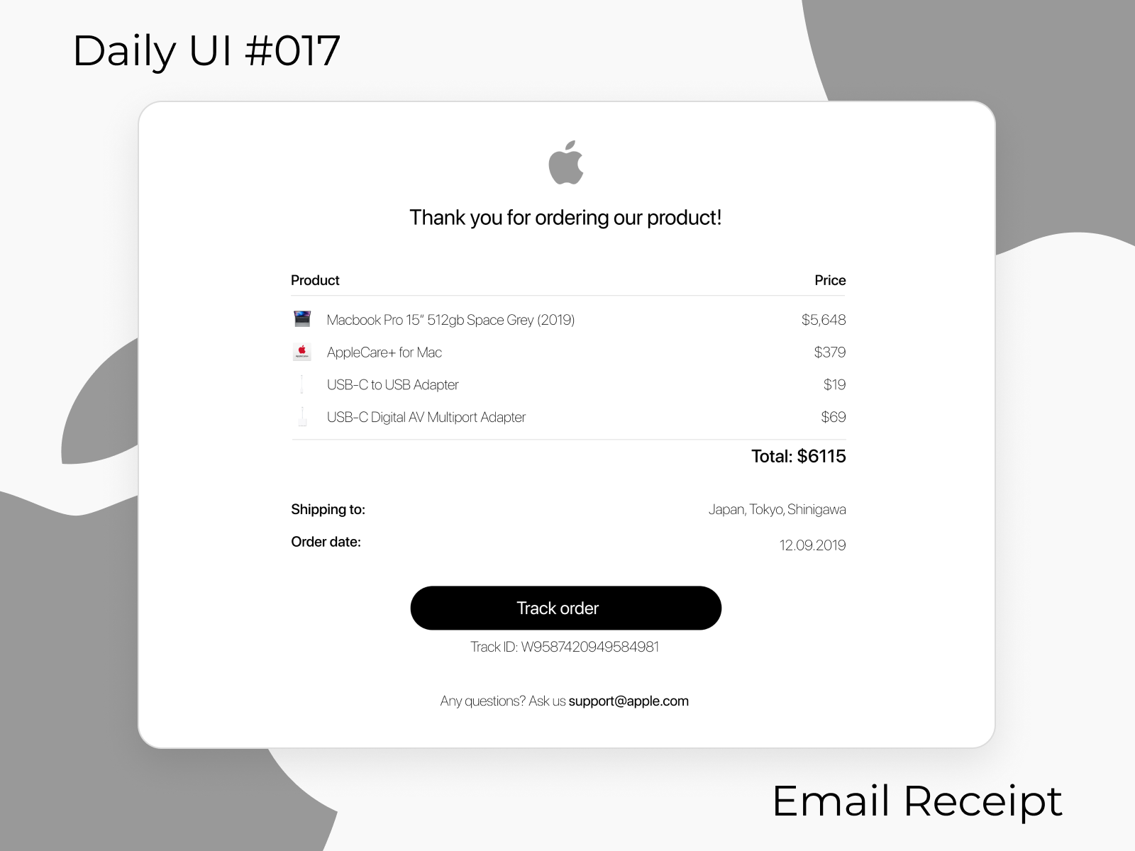 Daily UI #017 Email Receipt by Kamikoto on Dribbble