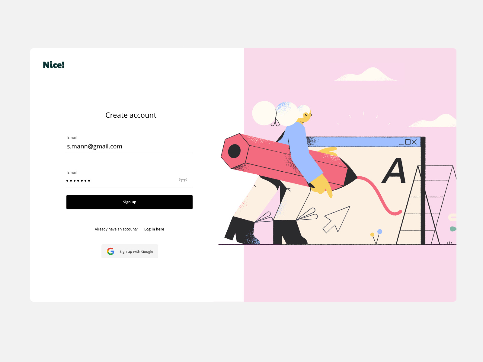 Simple Clean Sign up by Stephan for smalltribe on Dribbble