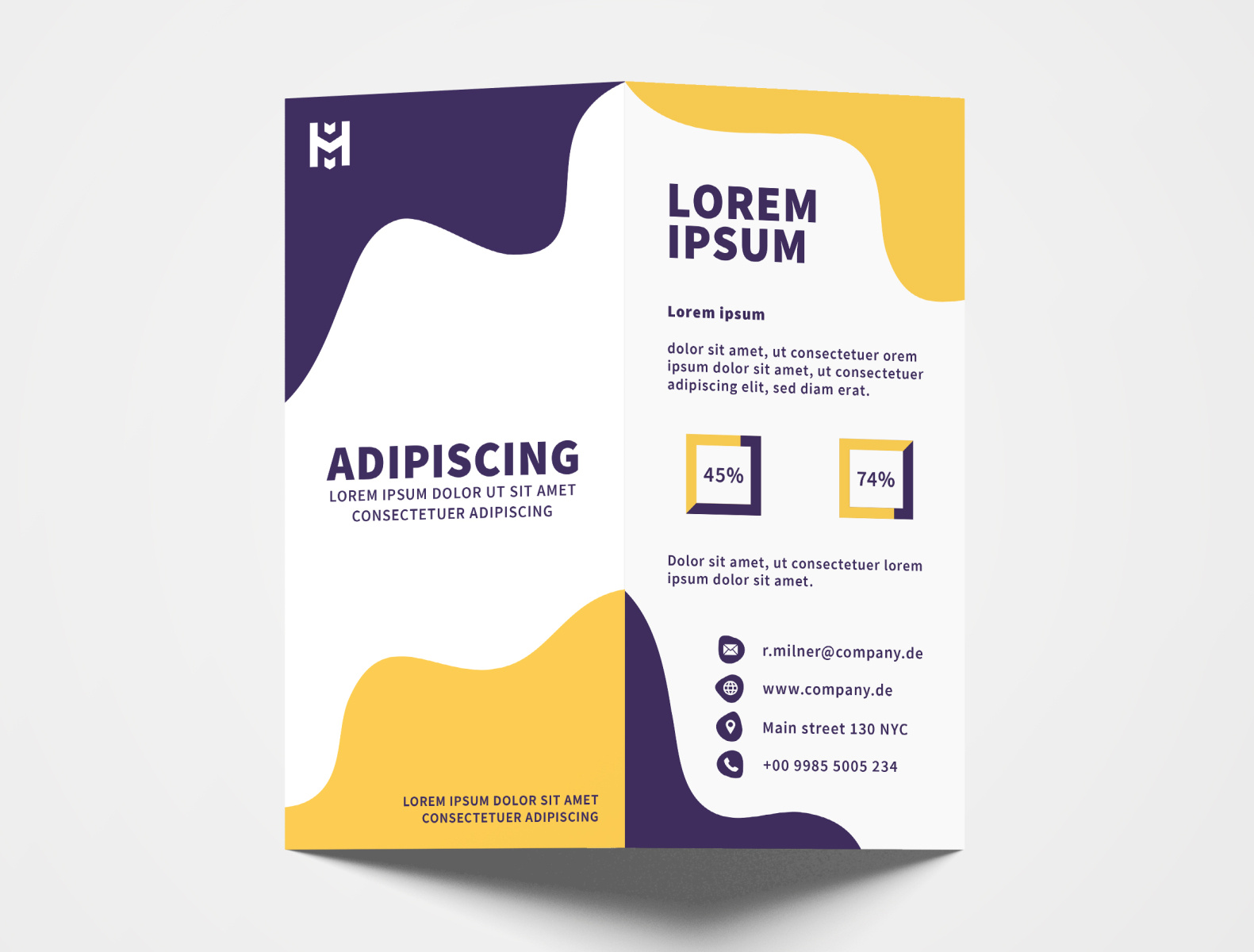 Brochure Design Yello Purple by Fabian Krotzer on Dribbble