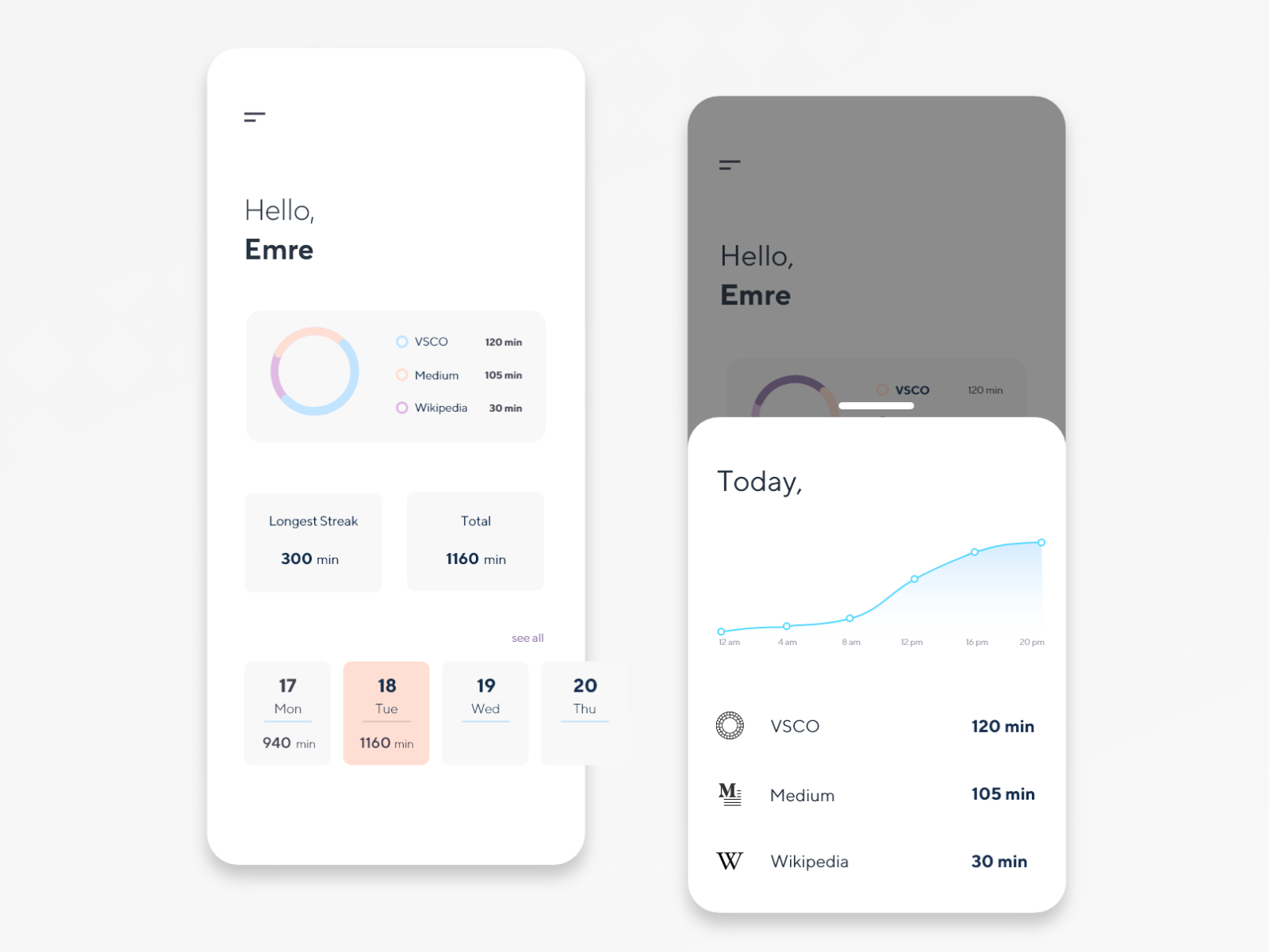 Mobile Overlay Screen Design - App Time Tracker App by Emre Can Acer on ...