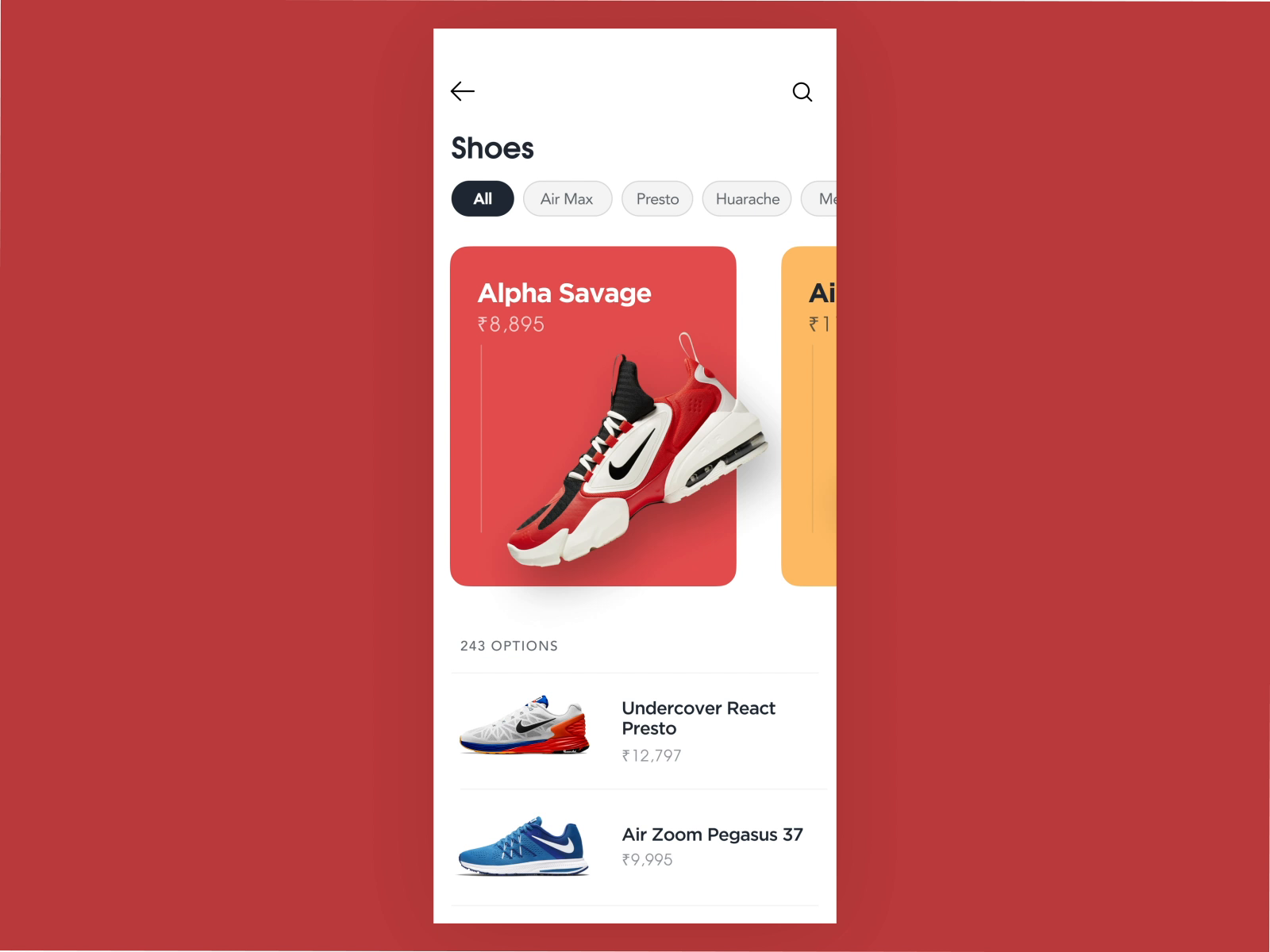 E-commerce shoe app concept by Egbe Cornelius on Dribbble