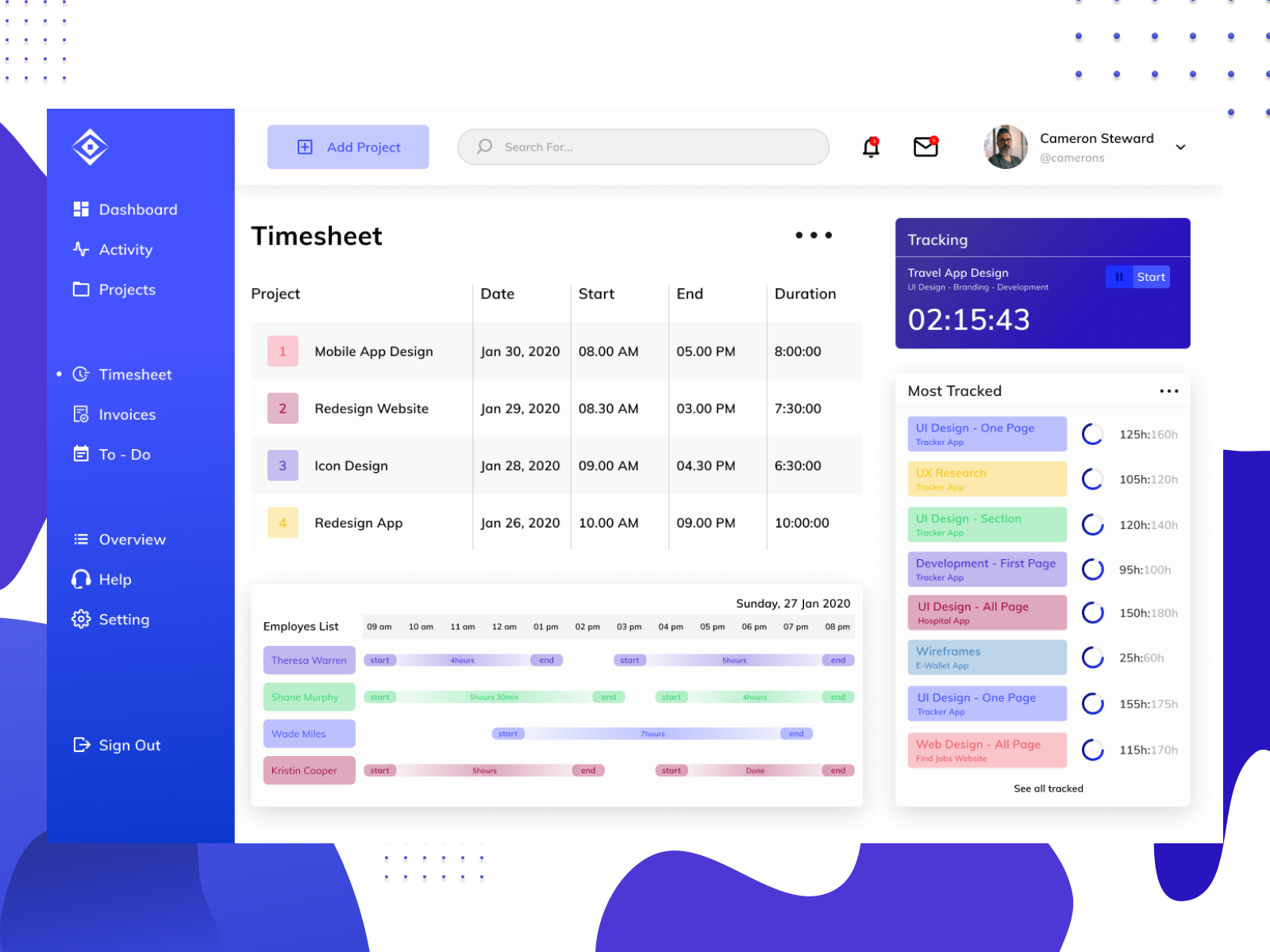 Time Tracker - Web App Exploration by Riski Ardiansyah on Dribbble