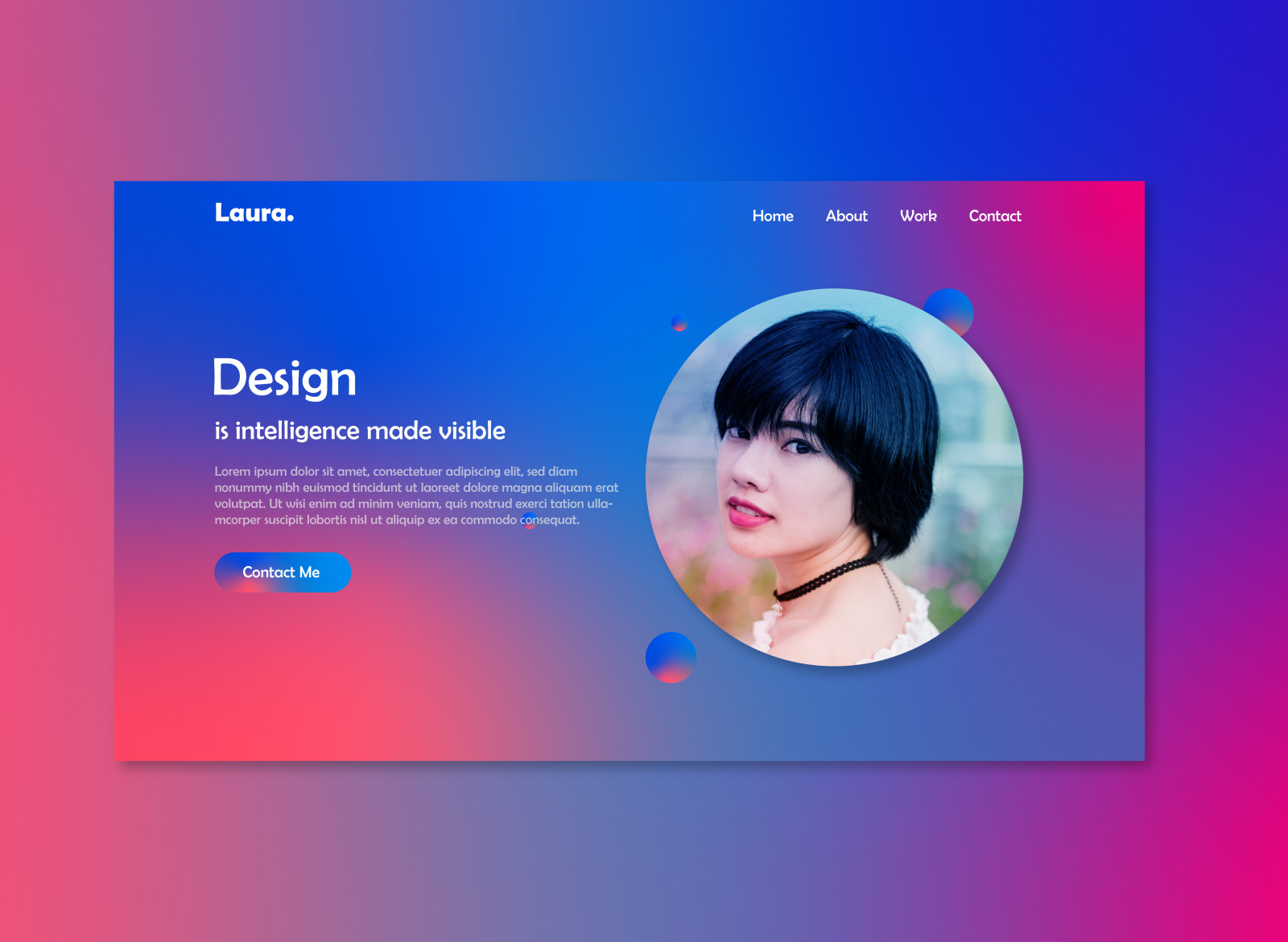 Portfolio gradient landing page by Sabosuke_Design on Dribbble