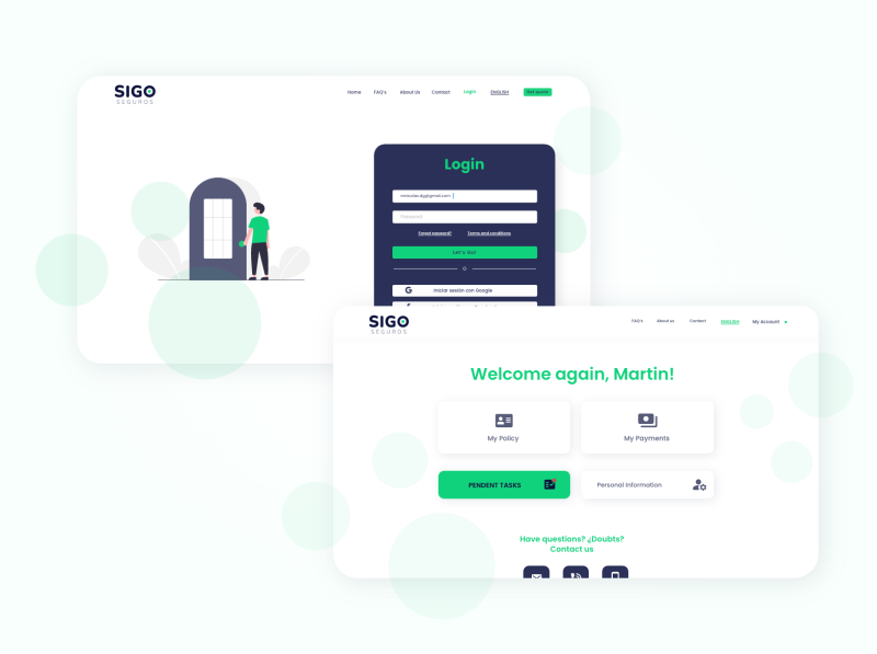 Login and user portal by Martín Nicolás on Dribbble