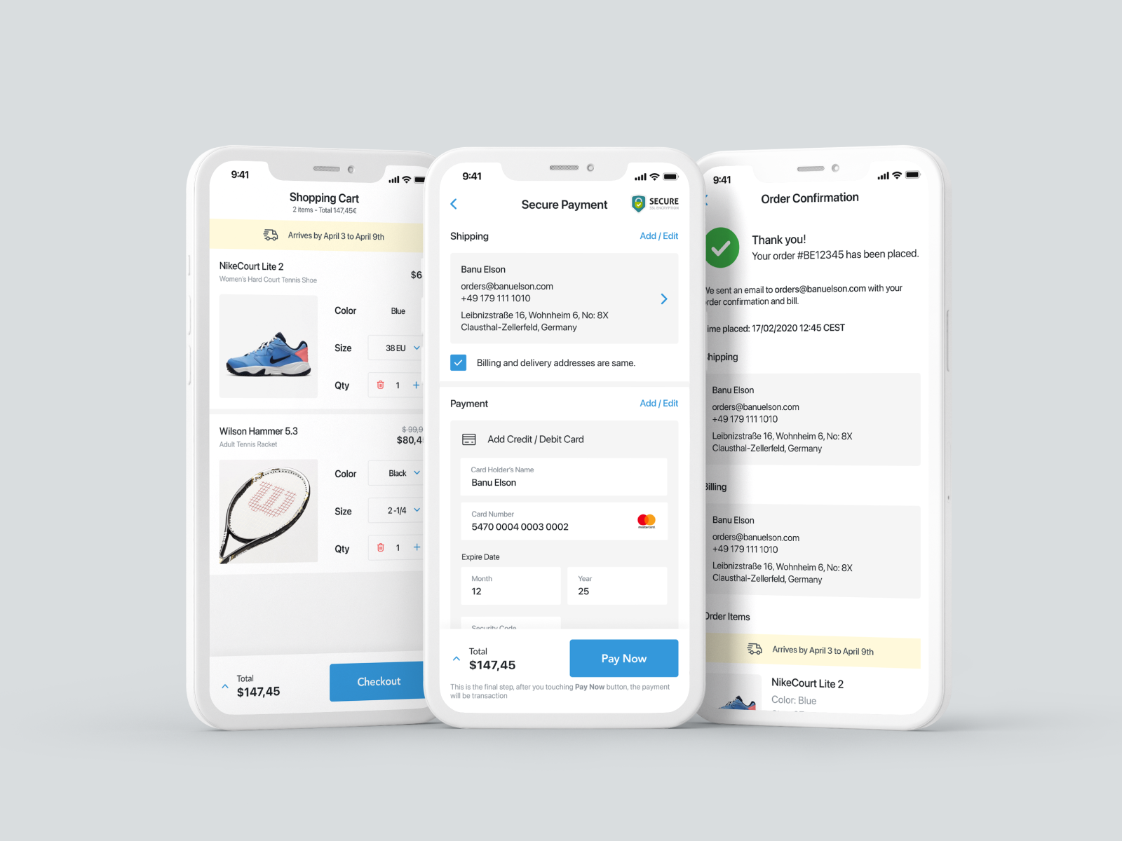 A Checkout Flow by Banu E. on Dribbble