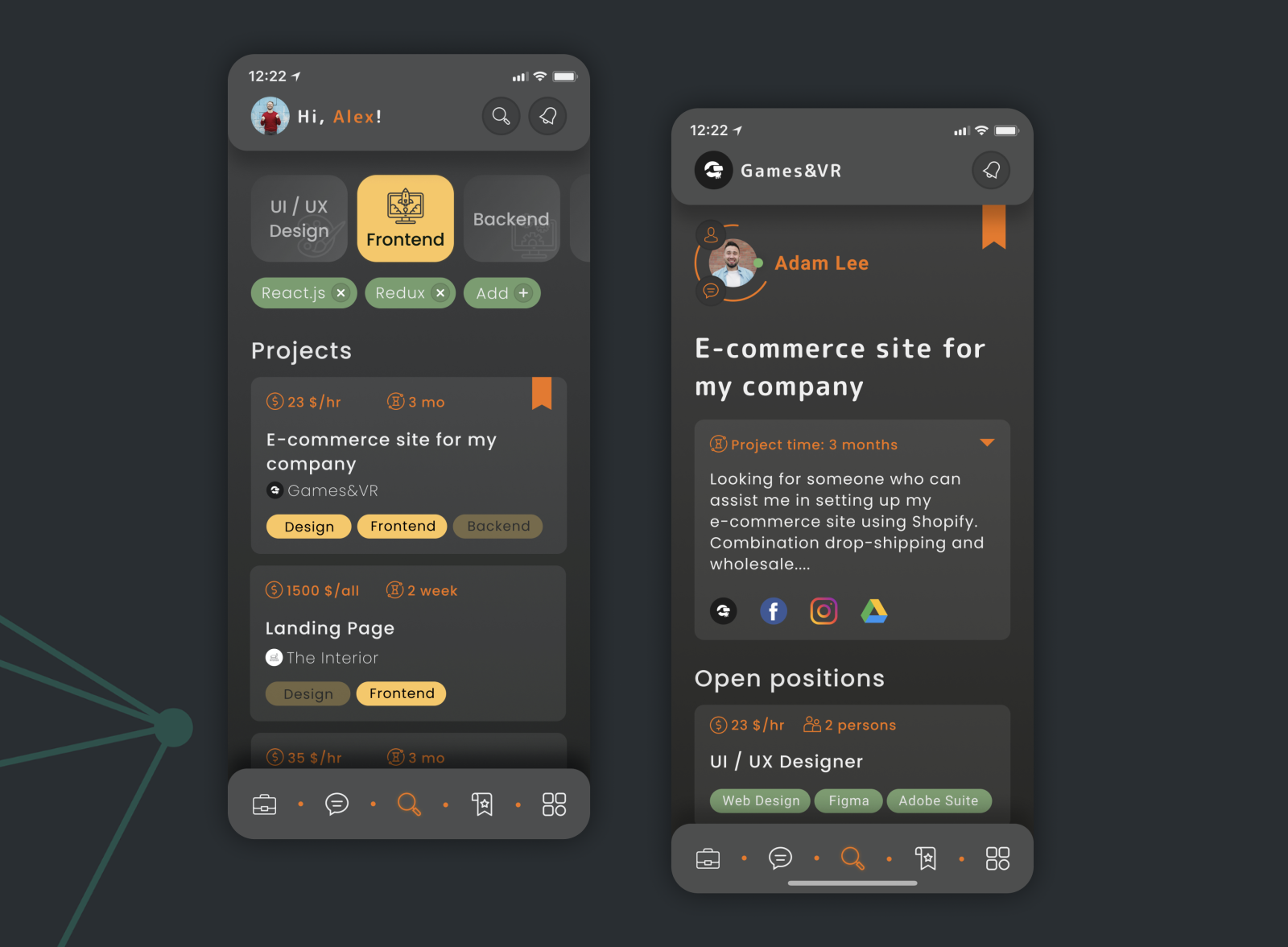 Freelance Job Board Mobile App UI Concept by Raisa Primerova on Dribbble