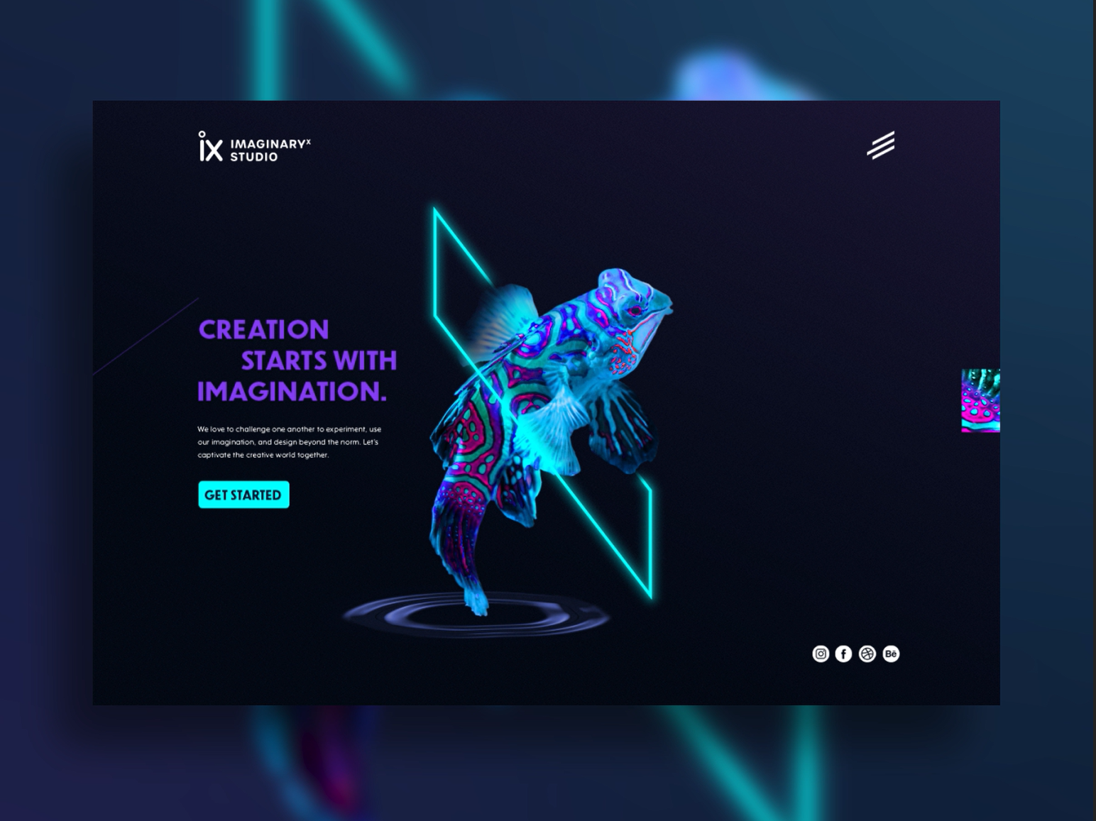 Imaginary X Studio Homepage by Imaginary X Studio on Dribbble