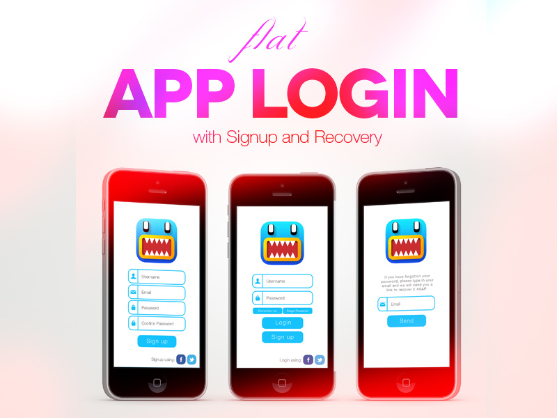 Flat App Login UI by Ingenious Artist on Dribbble