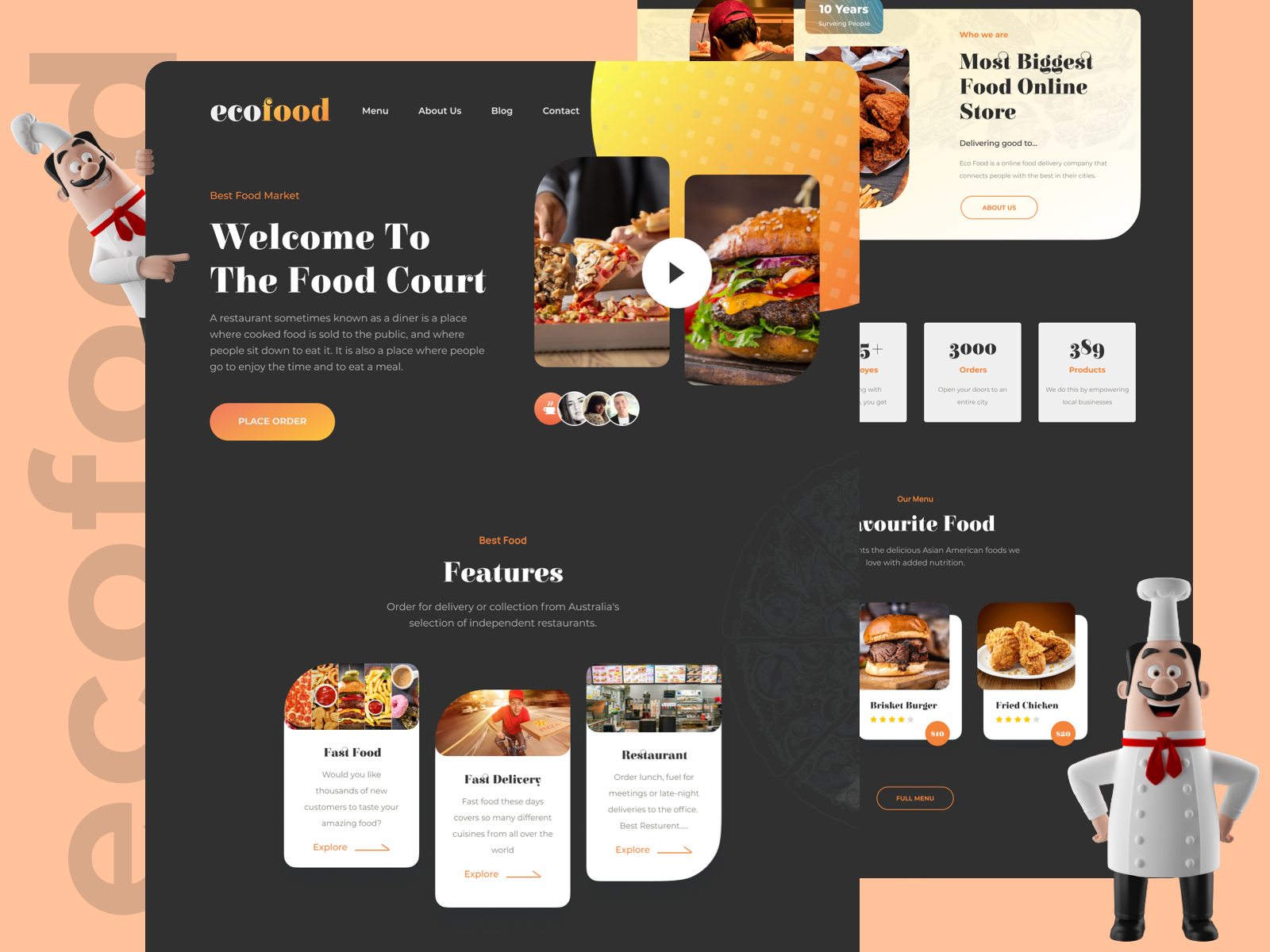 Eco Food Online Ordering Website by Parvez Khan on Dribbble