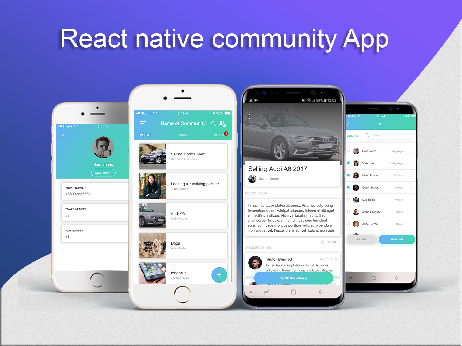 Dribbble - react-native-community-app.png by Balram Singh